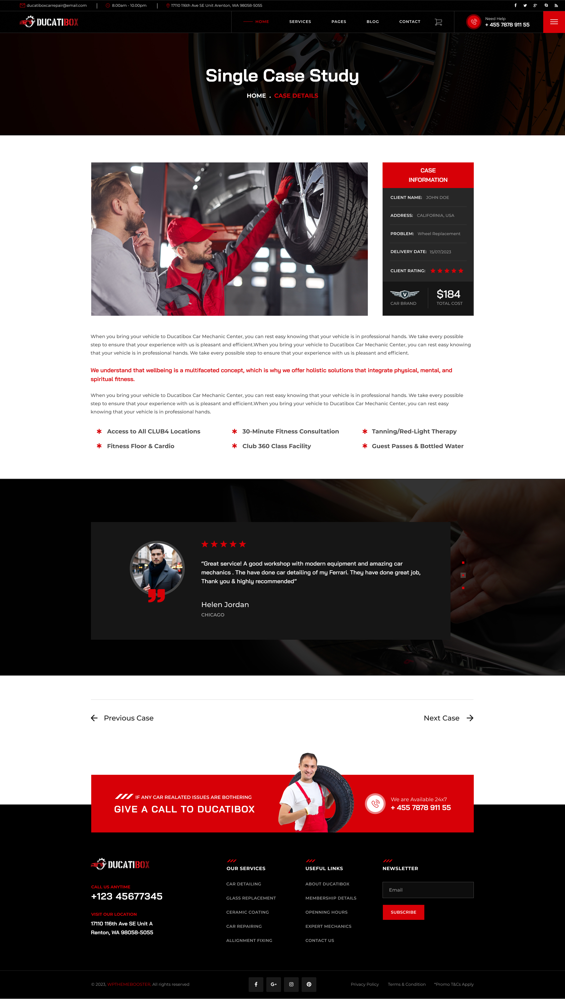 Ducatibox - Car Service & Auto Repair Figma Template by wpthemebooster